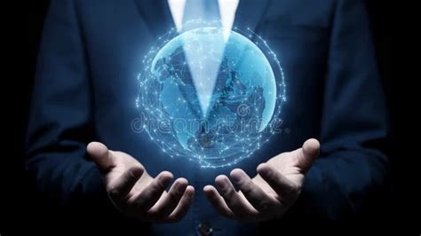 Tech Earth Globalization In 3d Animation Global Business Dots On