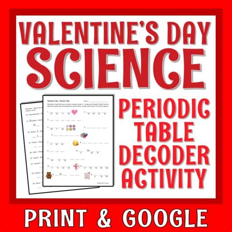 Valentines Day Science Activity Periodic Table Decoder Flying