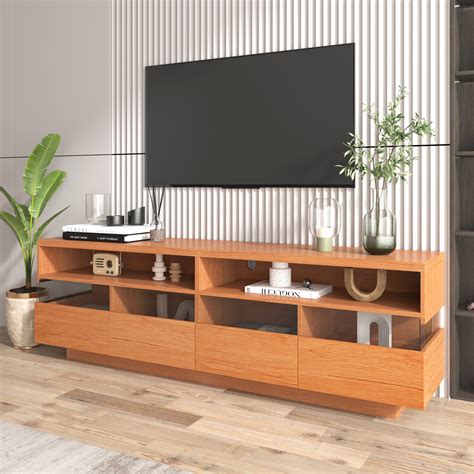 Latitude Run® Modern Tv Stand With 4 Drawers And 2 Open Cabinets
