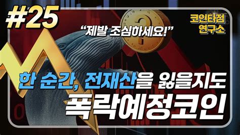 한순간에 전 재산을 잃을 수도 있는 2024년 대폭락 예정 알트코인 낱낱이 공개합니다 Youtube