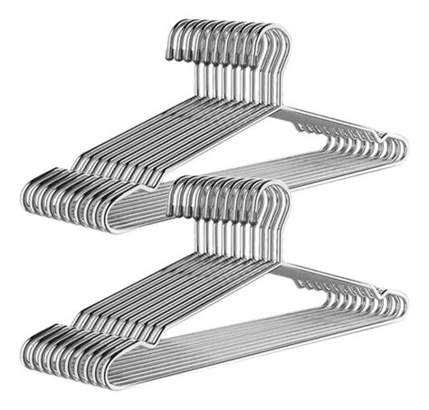 20 Perchas Resistente De Acero Inoxidable Sólida 42 Cm Envío Gratis