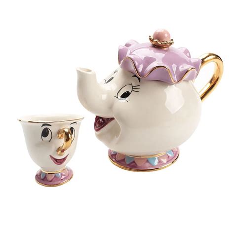 New Beauty And The Beast Cartoon Mrspotts Chip Tea Pot Cup Set