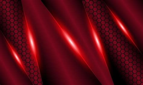 Fondo Abstracto Rojo Hexagonal Vector Premium