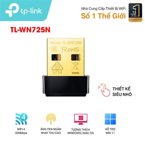 Bộ chuyển đổi USB Wifi TP Link TL WN725N Chuẩn N 150Mbps SMNET