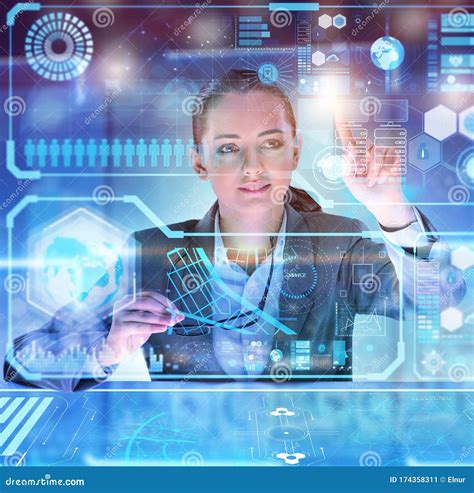 Woman Analyst Working With Big Data Stock Image Image Of Information Datamining 174358311