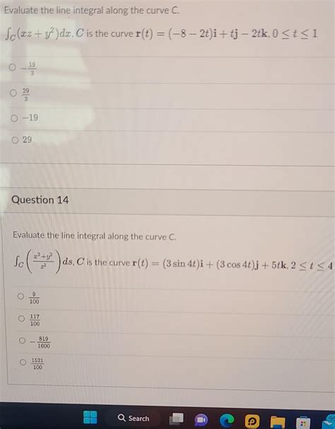 Solved Evaluate The Line Integral Along The Curve C Chegg