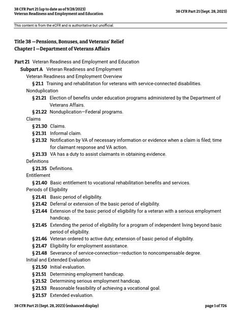 38 Cfr Part 21 Up To Date As Of 9 28 2023 Pdf