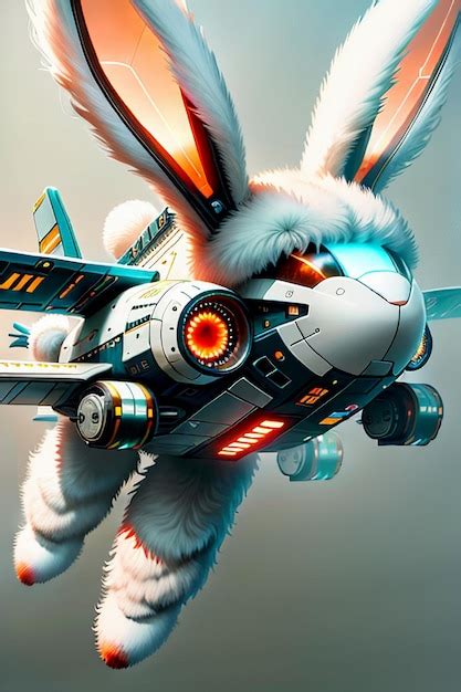 Premium Ai Image Rabbit Technology Army Air Vehicle Rabbit Soldier Flying Aircraft Science