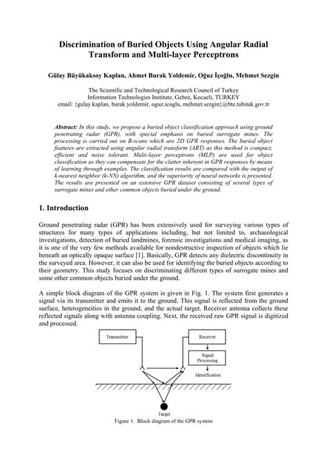 pdf discrimination of buried objects using angular radial transform