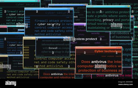 Cyber Security Firewall Antivirus System Protect Privacy Pop Up Windows