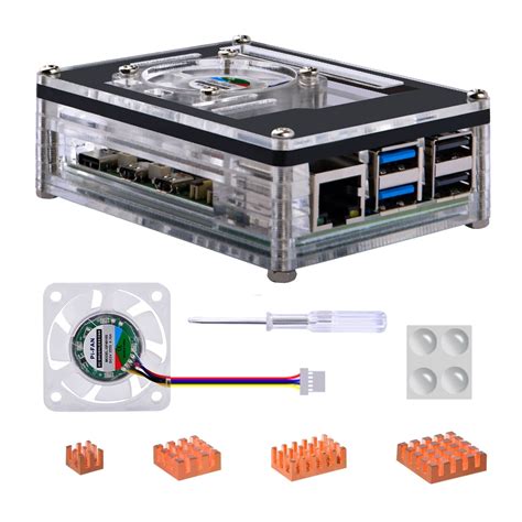 52pi Acrylic Case For Raspberry Pi 5 Pi 5 Case With 4010 Pwm Large Fan