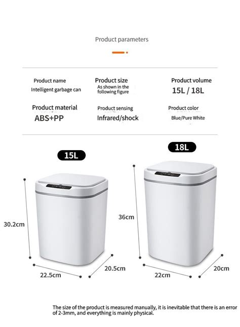 Intelligent Garbage Cans 18l 20l Large Capacity Induction Garbage Cans