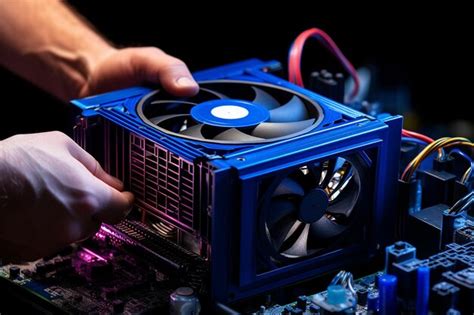 Close Up Of Hands Replacing A Servers Cpu Heatsink Premium Ai