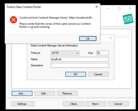 Sites 96 Could Not Find Content Manager Server Localhost80