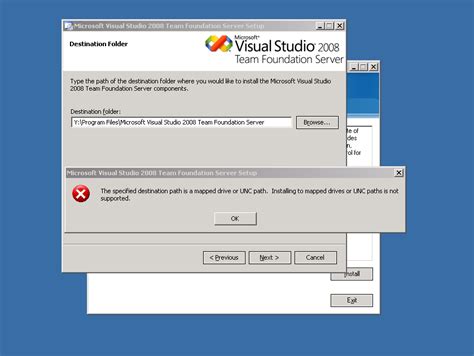 Solved TFS Install On Mapped Drive Or UNC Path Experts Exchange