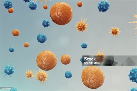 추상적인 백그라운드 바이러스입니다 과학 및 의학 본문에 면역 감소의 개념 인플루엔자 바이러스 간염 바이러스 살아있는 유기 체 3d 그림을 감염 하는 셀 3차원 형태에 대한