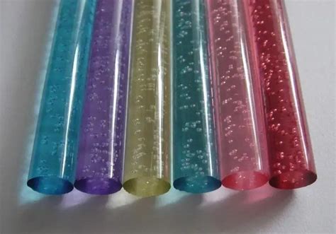Wholesale Colored Acrylic Bubble Rod Bubble Plexiglass Plastic Rods For