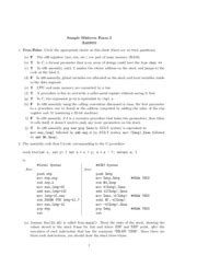 Sample Midterm Answers PAC II Sample Midterm Exam Answers True False Circle The