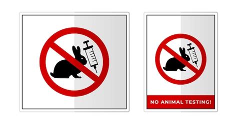 Aucun test sur les animaux signe étiquette symbole icône illustration