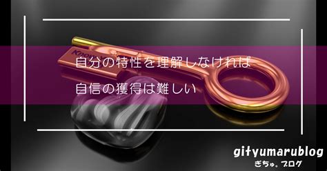 自分の特性を理解しなければ自信の獲得は難しい ぎちゅ。の独り言