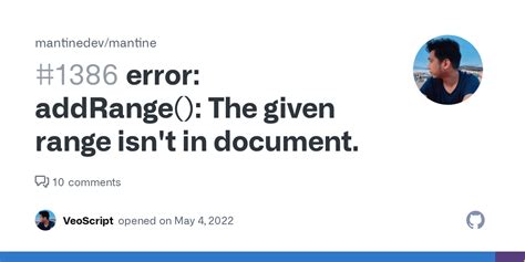 Error Addrange The Given Range Isnt In Document · Issue 1386