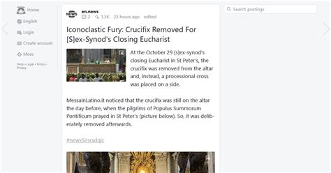 Vatican “synod” On Sex Heresy And Marxism Closes By Removing Crucifix