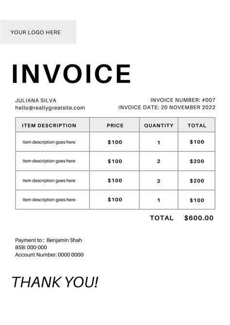 Freelance Designer Invoice Template