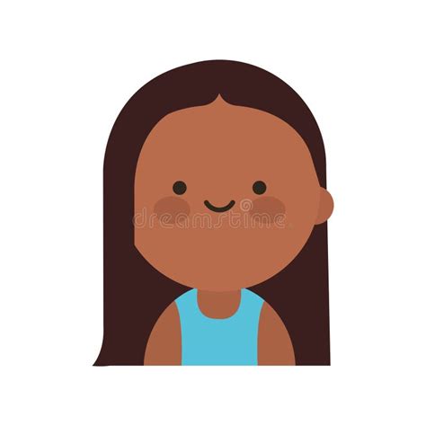 Adorable Kawaii Style Woman Avatar Icon Stock Illustration