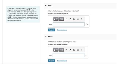 Solved A Flask With A Volume Of LL Provided With A Chegg