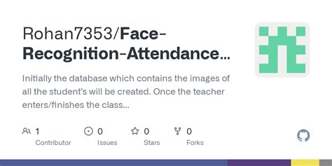 GitHub Rohan Face Recognition Attendance System Main Initially The Database Which