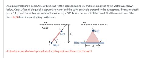 Solved An Equilateral Triangle Panel ABC With Sides D M Chegg