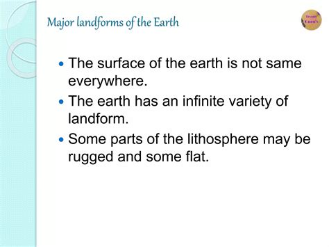 Ppt Of Ch Class Geography Major Landforms Of The Earth PPTX