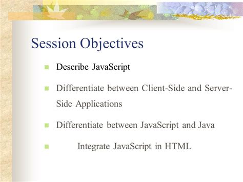 java script session1 introduction ppt download