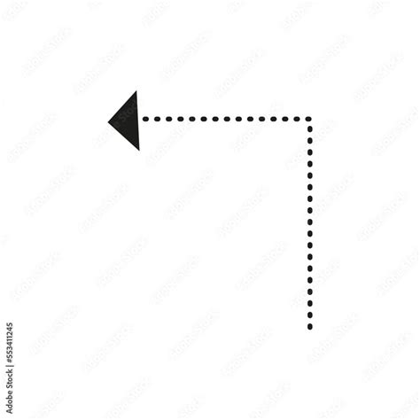Dashed Arrow Illustdirection Arrows Curved Dots Pointers Vector Illustration Designs