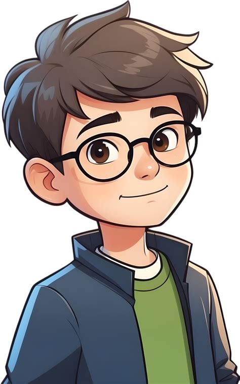 Dibujos Animados Chico Con Lentes Y Un Traje Ai Generativo 34554653 Png