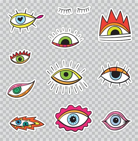 Insignes De Patch Avec Des Yeux Illustration Vectorielle Isolée Sur