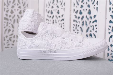 Luxury Ivory Wedding Converse Lace Low Top Custom Converse Etsy