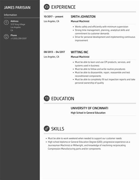 Manual Machinist Resume Samples Velvet Jobs Manual Machinist Resume Samples Velvet Jobs