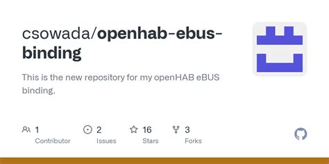 GitHub Csowada Openhab Ebus Binding This Is The New Repository For My OpenHAB EBUS Binding