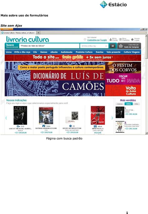 Mais Sobre Uso De Formulários Site Sem Ajax Pdf Download Grátis