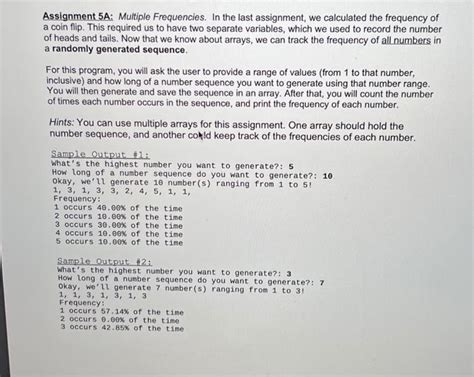 Solved Assignment 5a Multiple Frequencies In The Last