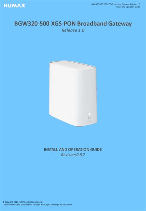 Humax Networks Inc Bgw320 500