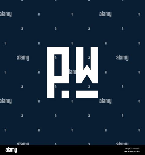 Pw Initial Monogram Logo With Geometric Style Design Ideas Stock Vector