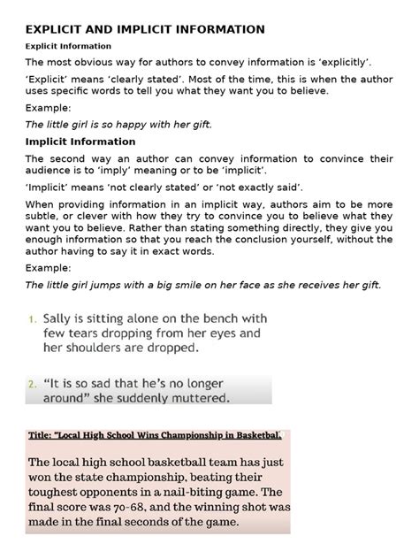 Explicit And Implicit Information Pdf
