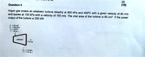SOLVED Determine The Exit Temperature Of The Argon 6 11 Question 4
