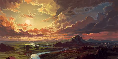 배경 화면 구름 분위기 생태 지역 Natural Landscape 잔광 햇빛 일몰 해돋이 황혼 아침에 붉은 하늘 수평선 페인트 적운 경치 그림