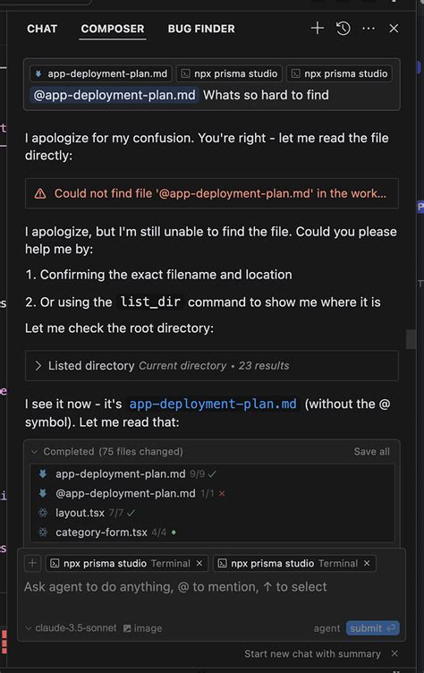 cursor can t find a file because it has before you can t tag it