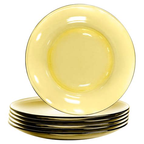 Stpgoods Glass Dinner Plates Set Of 6 Blue Cobalt