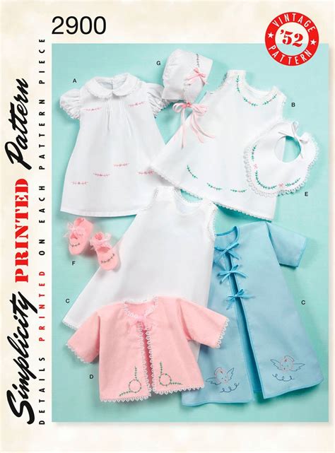 Simplicity Vintage Layette Pattern Christening Dedication Gown Bib Slip