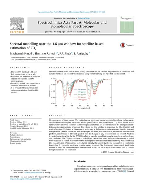 Pdf Spectral Modelling Near The 1 6μm Window For Satellite Based